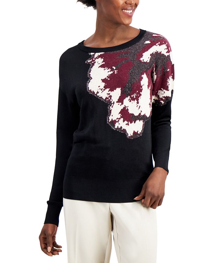 Alfani Floral Sweater, Created for Macy's - Macy's