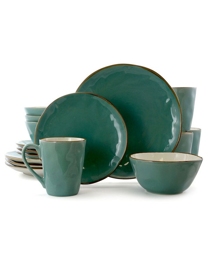 Elama Caribbean Tide 16 Piece Luxurious Stoneware Dinnerware Set - Macy's Elama Caribbean Tide 16 Piece Luxurious Stoneware Dinnerware Set - Macy's