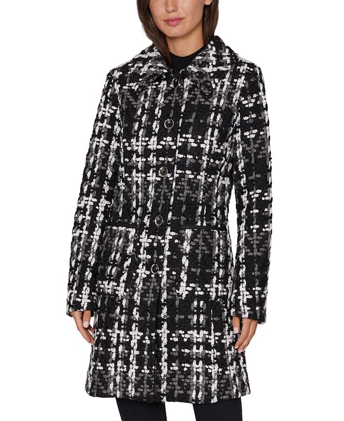 Laundry by Shelli Segal Faux-Fur-Collar Coat - Macy's