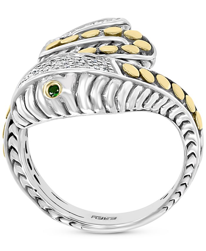 EFFY Collection EFFY® Diamond (1/10 ct. t.w.) & Tsavorite Accent Snake ...