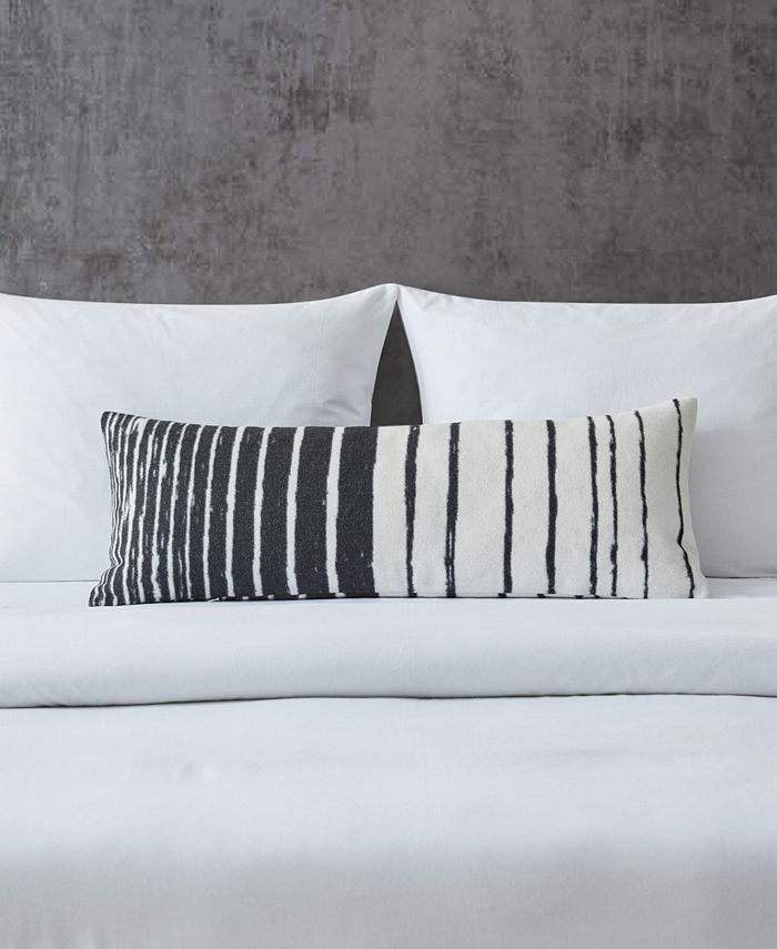 Kenneth Cole Faux Wool Lumbar Pillow Cover, 14" x 36" - Macy's