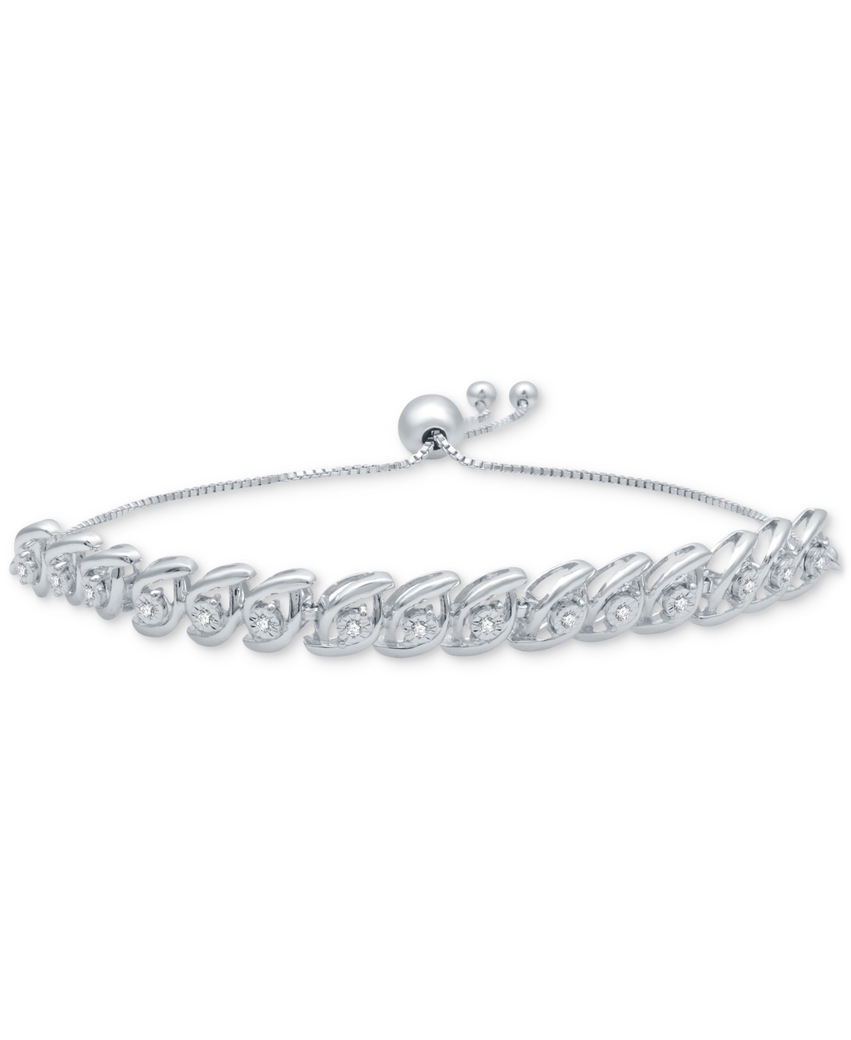 Click here for Diamond Wave Bolo Bracelet (1/6 ct. t.w.) in Sterl... prices
