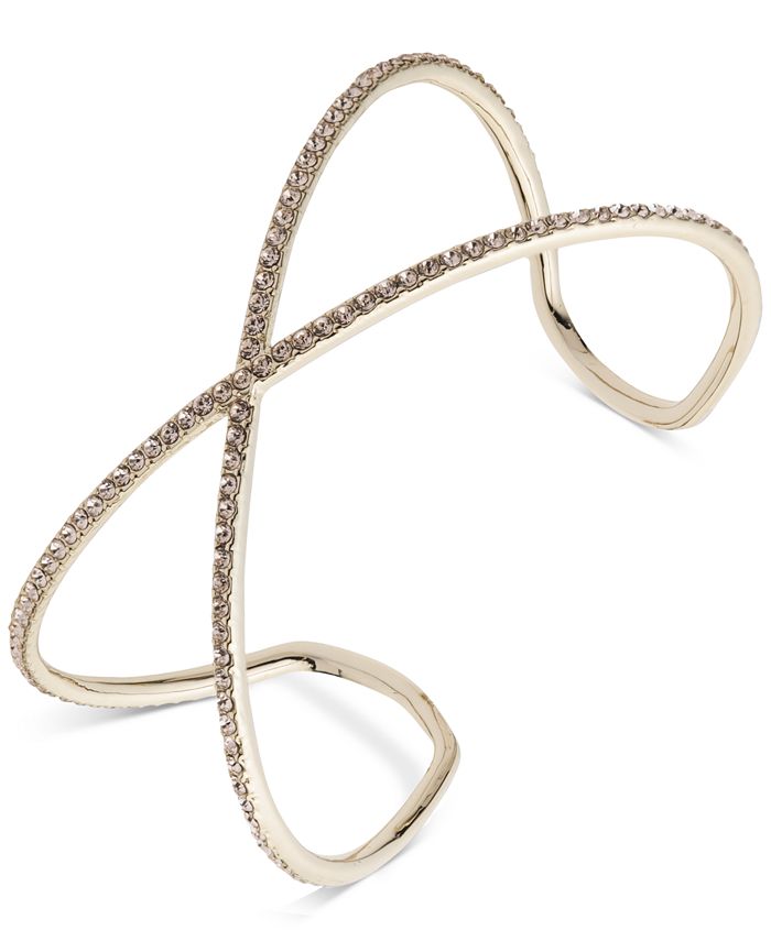 Givenchy Crystal Crossover Cuff Bracelet - Macy's