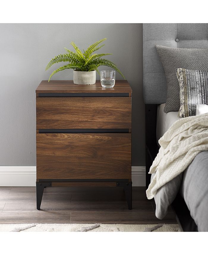 Walker Edison 20" 2 Drawer Urban Side Table - Macy's