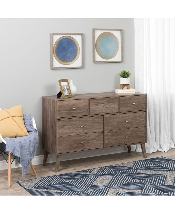 Prepac Milo Mid Century Modern 7 Drawer Dresser - Macy's