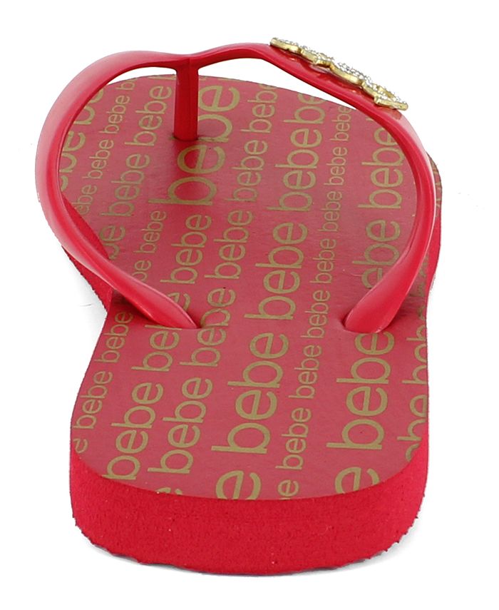 bebe Women's Samirah Logo Flip Flops - Macy's
