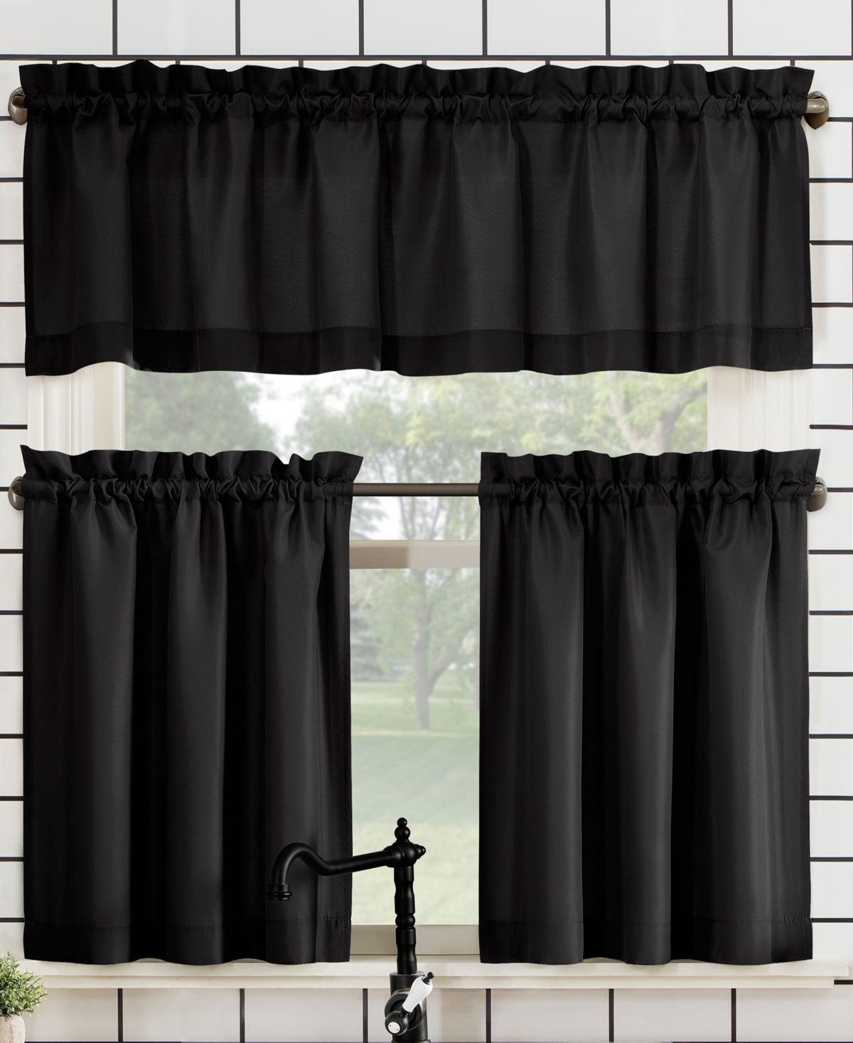 Click here for Martine Microfiber Semi-Sheer Rod Pocket Kitchen C... prices