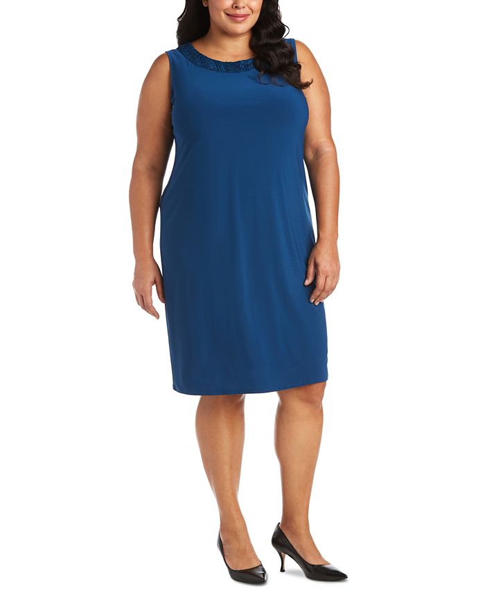R And M Richards Plus Size Embellished Dress And Jacket Set Macys