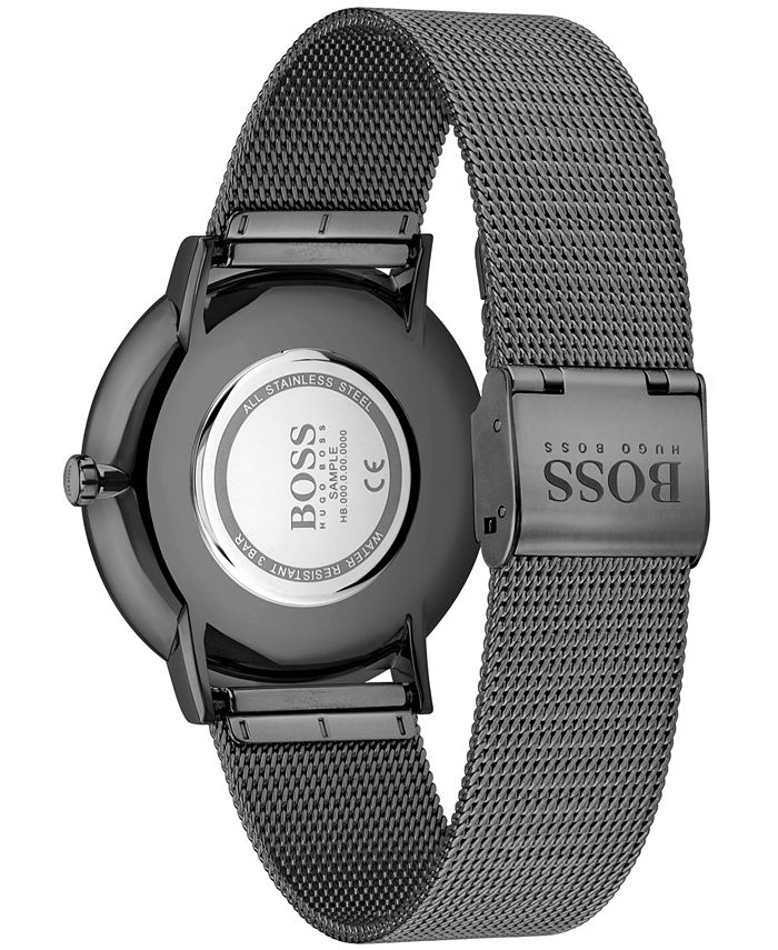Hugo Boss Men's Skyliner Black Stainless Steel Mesh Bracelet Watch 40mm ...