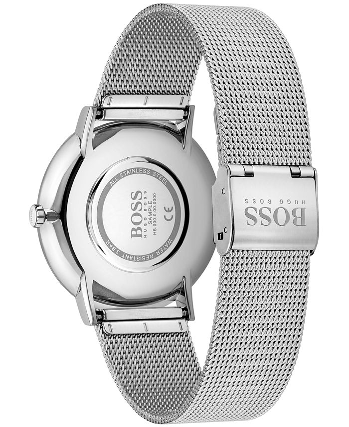 Hugo Boss Men's Skyliner Stainless Steel Mesh Bracelet Watch 40mm - Macy's