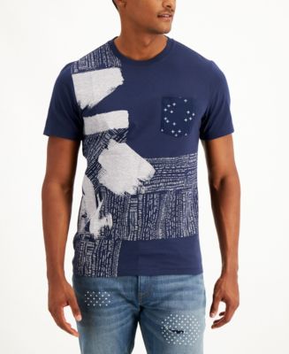 Sun + Stone Men's Block Stitch Pattern T-Shirt, Created for Macy's - Macy's