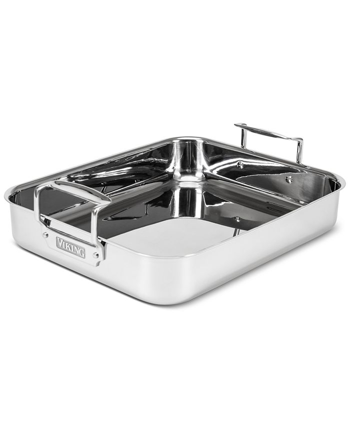 Viking 3-Ply Stainless Steel Roasting Pan with Nonstick Rack - Macy's