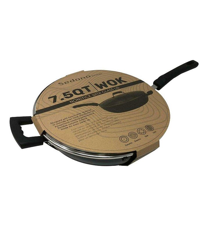 Sedona Kitchen Sedona 7.5-Qt. Jumbo Nonstick Covered Wok Pan - Macy's