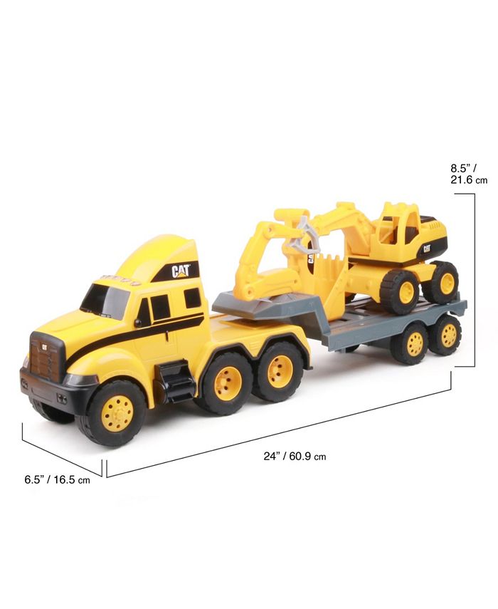 Funrise Cat Heavy Movers Flatbed Truck with Excavator - Macy's