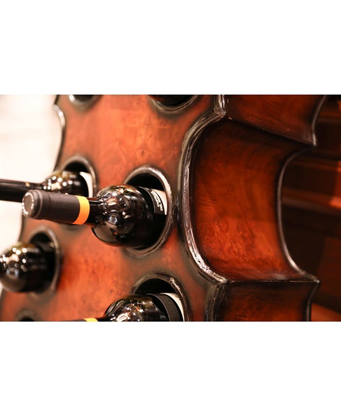 Vintiquewise Decorative 10 Bottle Wooden Cello Shaped Wine Rack 53 ...