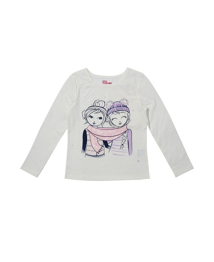 Epic Threads Little Girls Long Sleeve Graphic Tee - Macy's