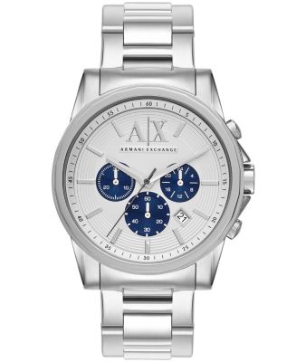AX Men's Silver-Tone Stainless Steel Bracelet Watch 45mm - Macy's