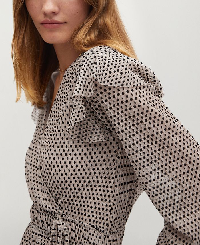 MANGO Women's Wrap Printed Blouse - Macy's