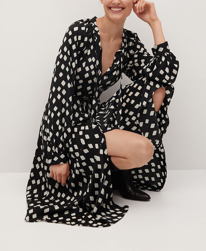 MANGO Women's Geometric Print Midi Dress - Macy's