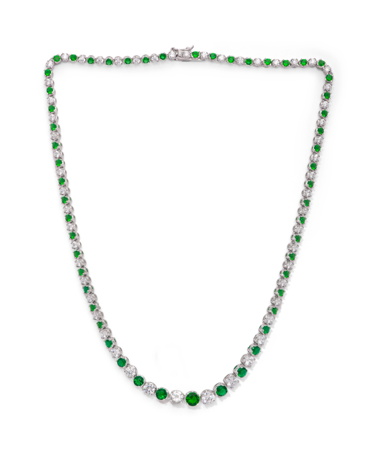 Click here for Simulated Emerald Round Link Graduated Necklace in... prices