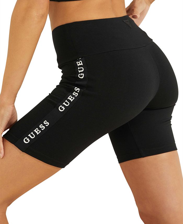 GUESS Logo-Graphic Biker Shorts - Macy's