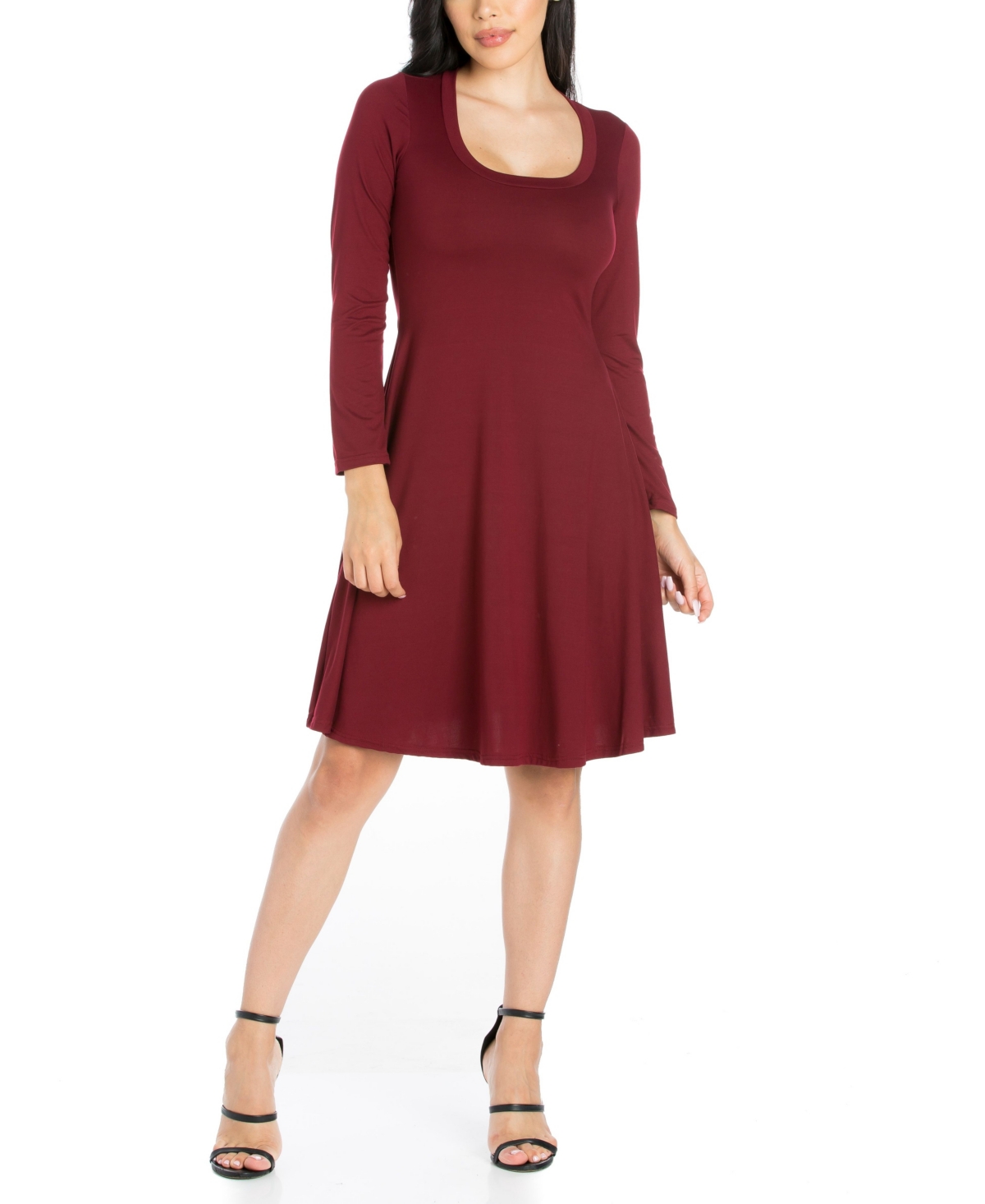 Click here for Womens Classic Long Sleeve Flared Mini Dress - Win... prices