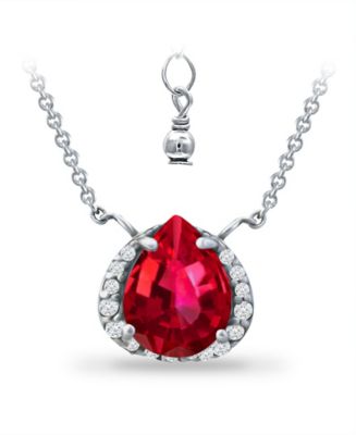Giani Bernini Lab Grown Ruby and Cubic Zirconia Accent Necklace - Macy's