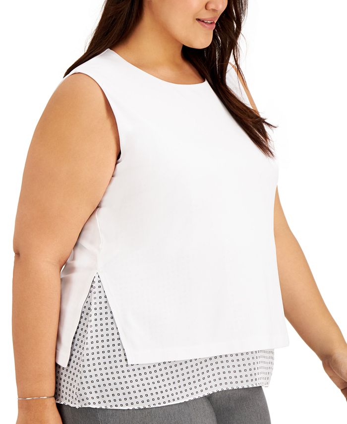 Alfani Plus Size Overlay Tank Top, Created for Macy's - Macy's
