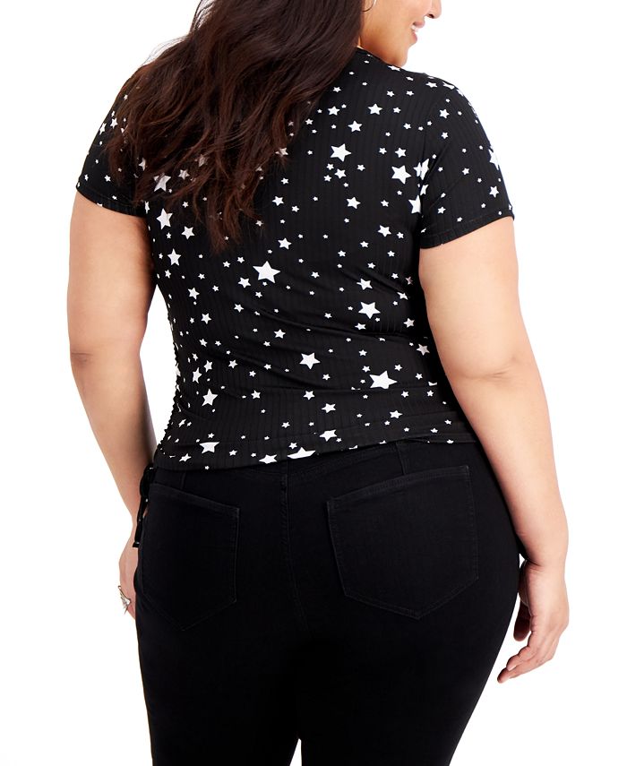 FULL CIRCLE TRENDS Trendy Plus Size Side Ruched T-Shirt - Macy's