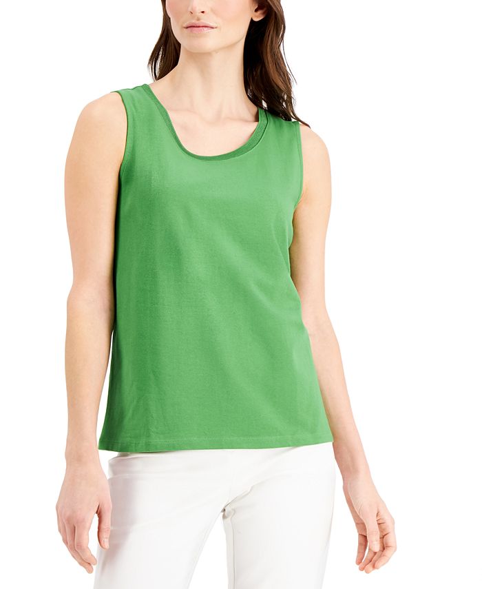 Alfani Sweater-Trim Tank Top, Created for Macy's & Reviews - Tops ...