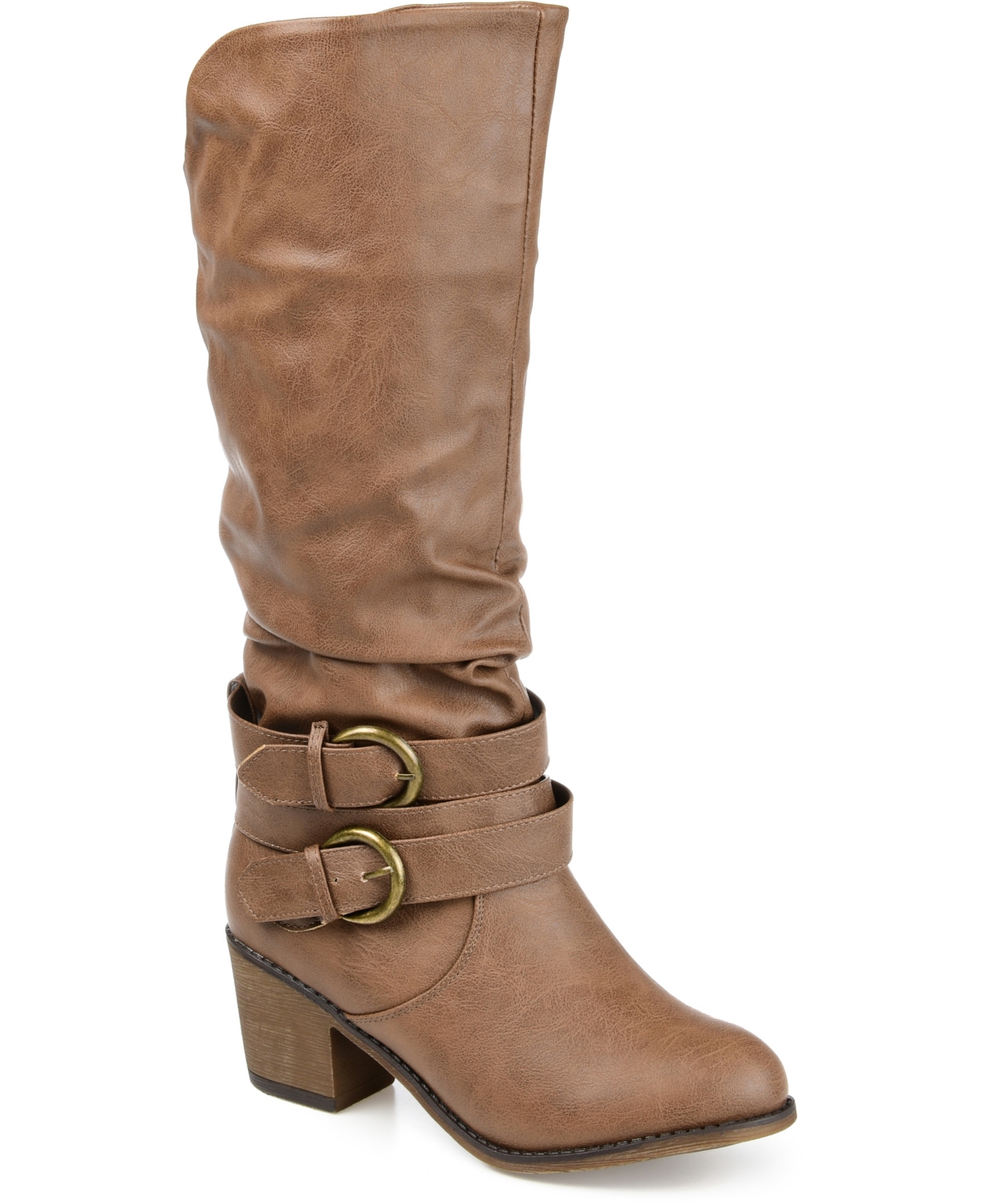 Click here for Journee Collection Womens Late Rouched Buckle Mid... prices