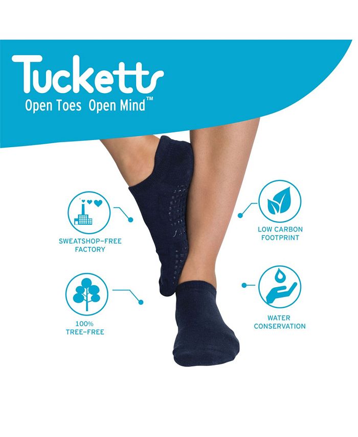 TUCKETTS Women's Tab Closed Toe Grip Sock for Pilates Barre Yoga, Pack ...