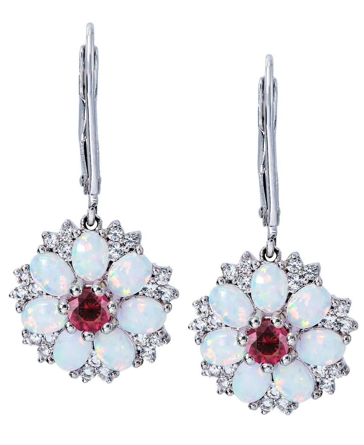 Click here for Womens Flower Earrings in Sterling Silver - Multi-... prices