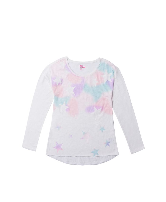 Epic Threads Big Girls Long Sleeve Hi-Low T-shirt - Macy's