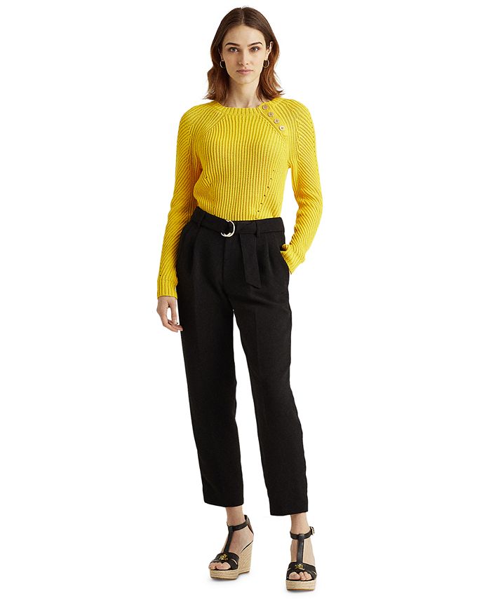 Lauren Ralph Lauren Shoulder-Button Sweater - Macy's
