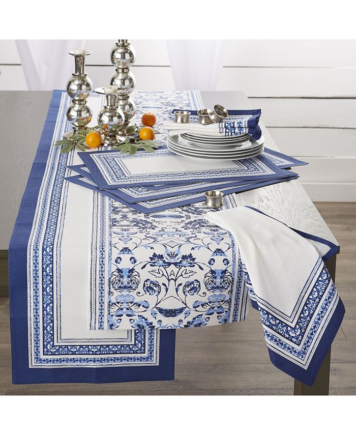 Design Imports Madeira Print Table Topper 40" x 40" - Macy's