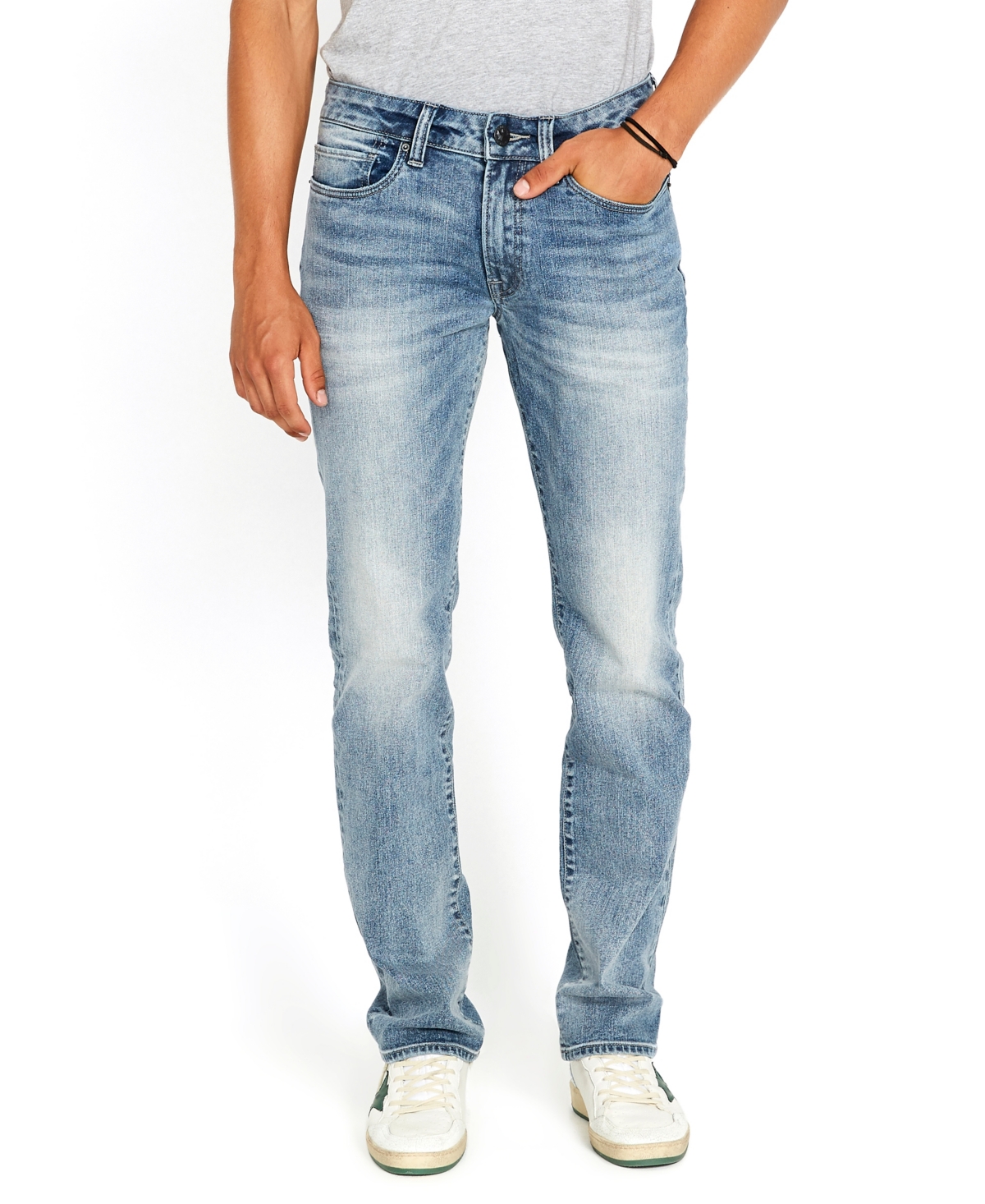 Click here for Mens Straight Six Stretch Jeans - Light Indigo prices