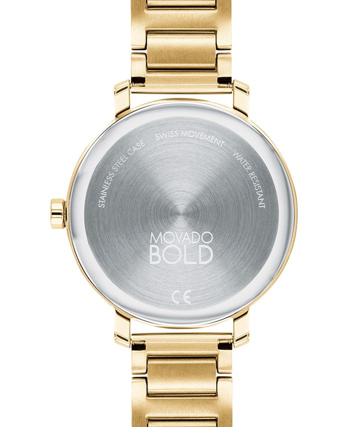 Movado Women's Swiss Bold Evolution Gold-Tone Stainless Steel Bracelet ...