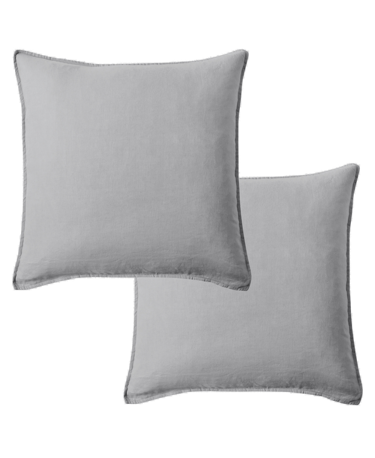 Levtex Washed Linen Relaxed Solid 2-Pack Decorative Pillow Cover  20 x 20 - Gray