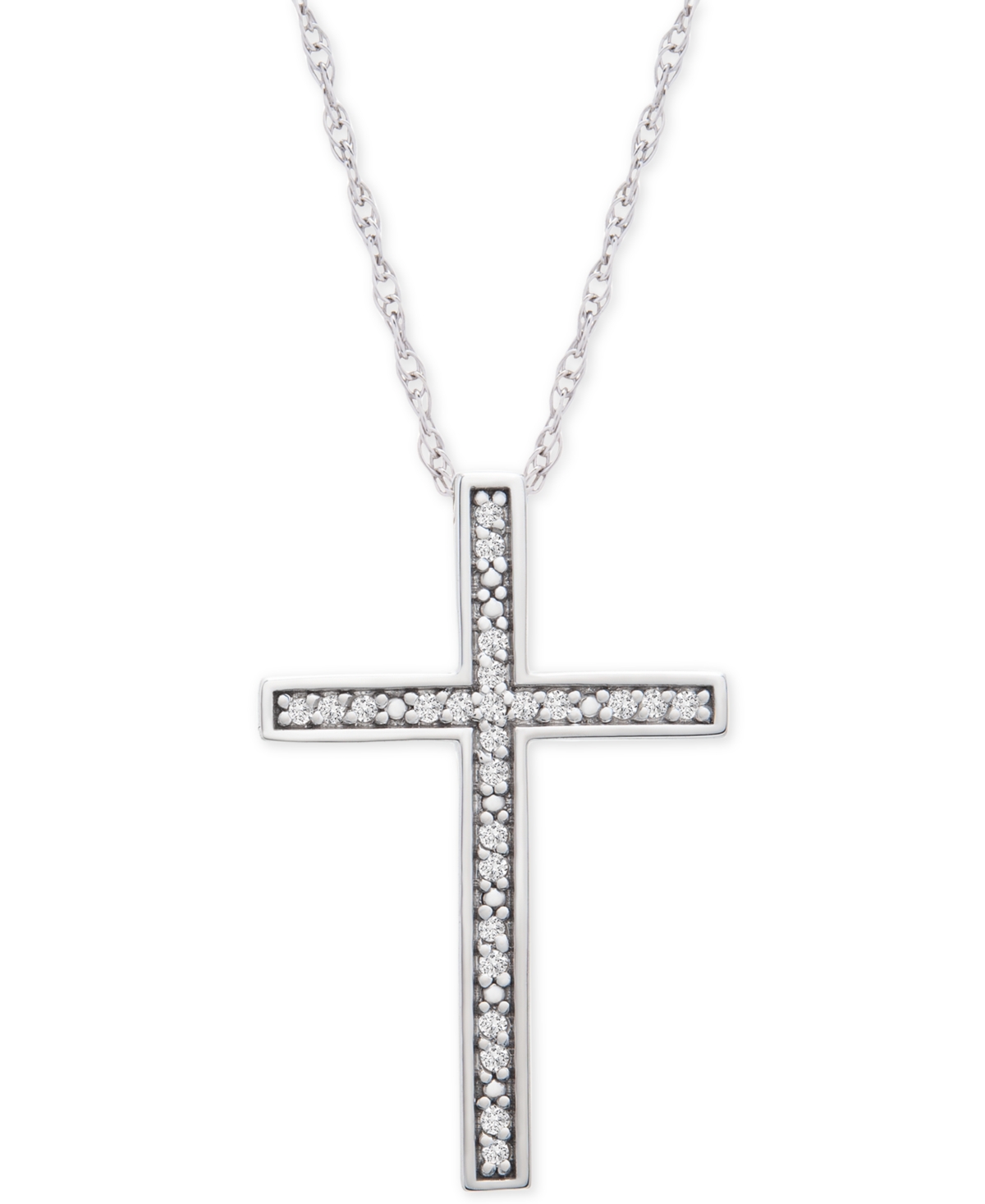 Click here for Diamond Cross Pendant Necklace (1/10 ct. t.w.) in... prices