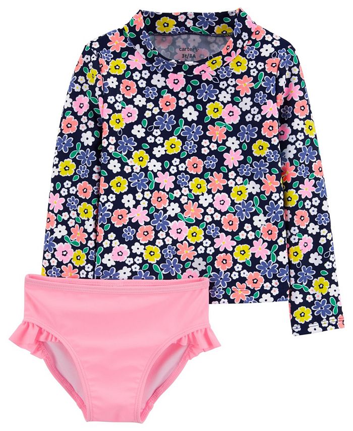 Carter's Baby Girls 2-Piece Floral Rash Guard Set - Macy's