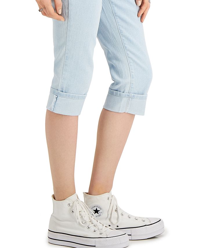 Style & Co Petite Cuffed Denim Capris, Created for Macy's - Macy's