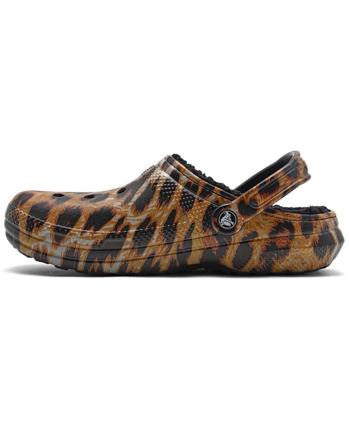 Crocs Classic Leopard Lined Clogs from Finish Line - Macy's