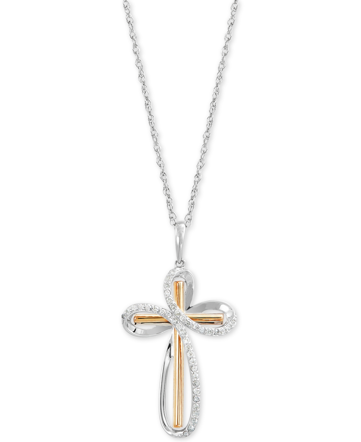 Click here for Diamond Cross 18 Pendant Necklace (1/5 ct. t.w.) i... prices