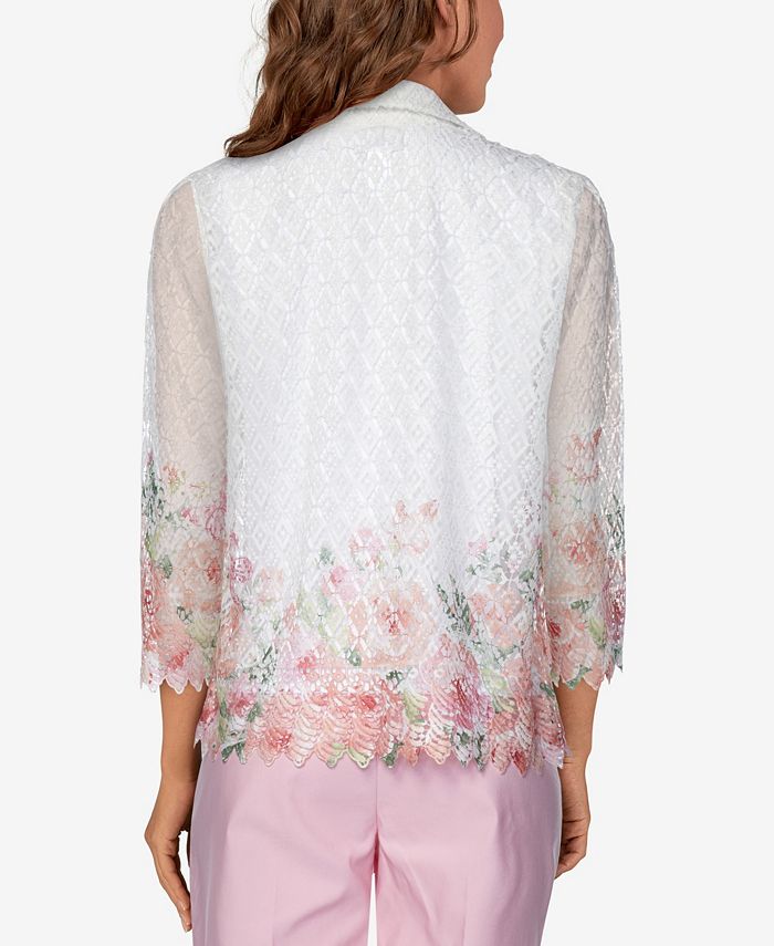 Alfred Dunner Women's Missy Springtime in Paris Border Floral Lace Two ...