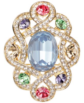 Charter Club Gold-Tone Crystal Statement Pin, Created for Macy's - Macy's