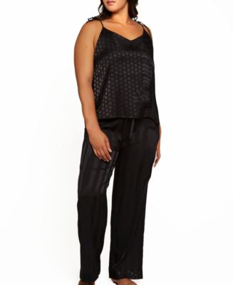 Plus Size Delphine Circle Cami and Striped Pant, Set of 2 - Macy's