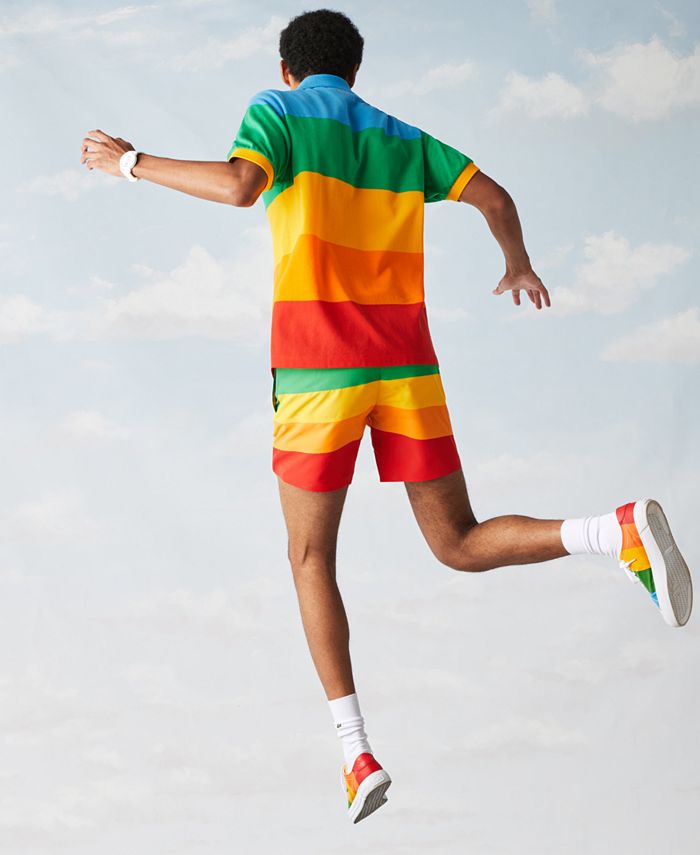 Lacoste Polaroid Men's Striped Rainbow Polo - Macy's