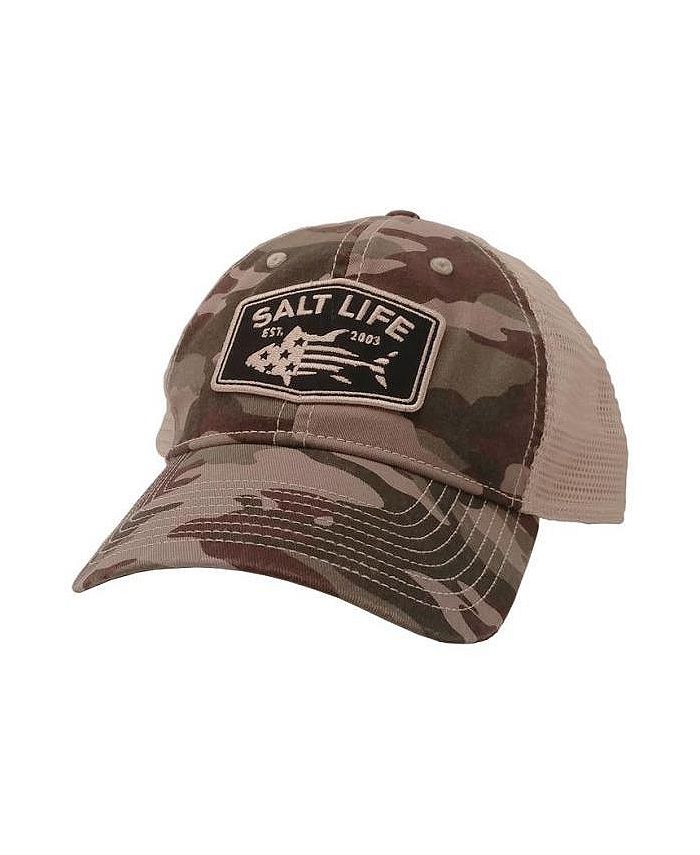 Salt Life Mens Red White and Blufin Mesh Back Hat - Macy's