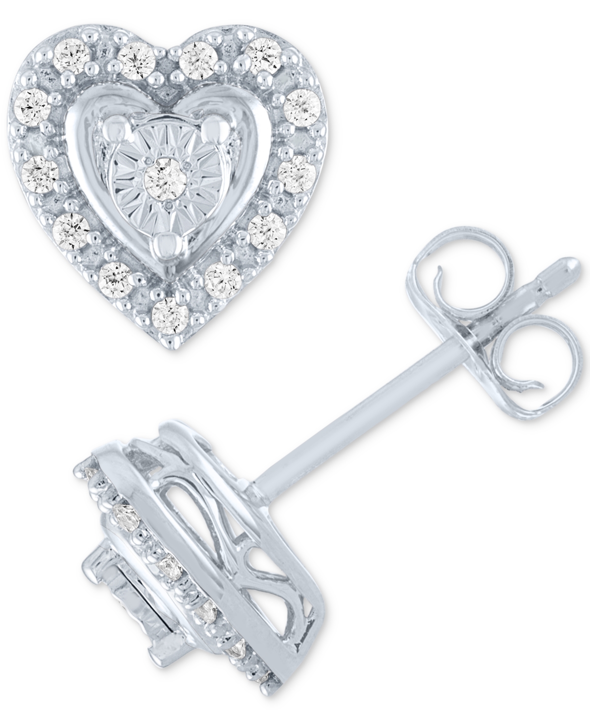 Click here for Diamond Heart Earrings (1/10 ct. t.w.) in Sterling... prices